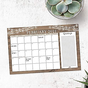 Rustic 2020-2021 Large Monthly Desk or Wall Calendar Planner, Big Giant Planning Blotter Pad, 18 Month Academic Desktop, Hanging 2-Year Date Notepad Teacher, Mom Family Home or Business Office 11x17"
