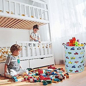 HKEC Kids Laundry Basket,Boys Toy Storage Bin,Baby Dirty Clothes Hamper,Nursery Hamper for Bedroom,Gift Baskets(Car)