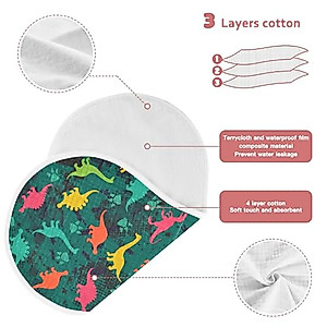 vvfelixl Dinosaurs Footprints Burp Cloths for Baby Boy Girls Baby Washcloths Burp Rags 1 Pack Green