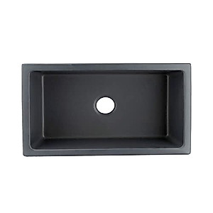 Vintage Tub & Bath 33 Inch Fluted Fireclay Reversible Apron Farmhouse Sink - Matte Dark Gray