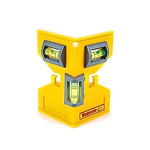 Swanson Tool Co PL001M Magnetic Composite Post Level, Yellow, Includes Elastic Loop for Hands-Free Work and 3 Vials for Easy Plumb and Level Reads