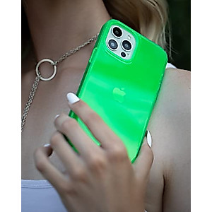 FELONY CASE - iPhone 13 Mini Neon Green Clear Protective Case, TPU and Polycarbonate Shock-Absorbing Bright Cover - Crack Proof with a Gloss Finish - Full iPhone Protection