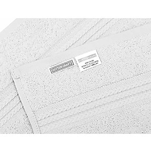 COTTON CRAFT Ultra Soft 4 Pack Oversized Extra Large Bath Towels 30x54 White Weighs 22 Ounces - 100% Pure Ringspun Cotton - Luxurious Rayon Trim - Ideal for Everyday use - Easy Care Machine wash