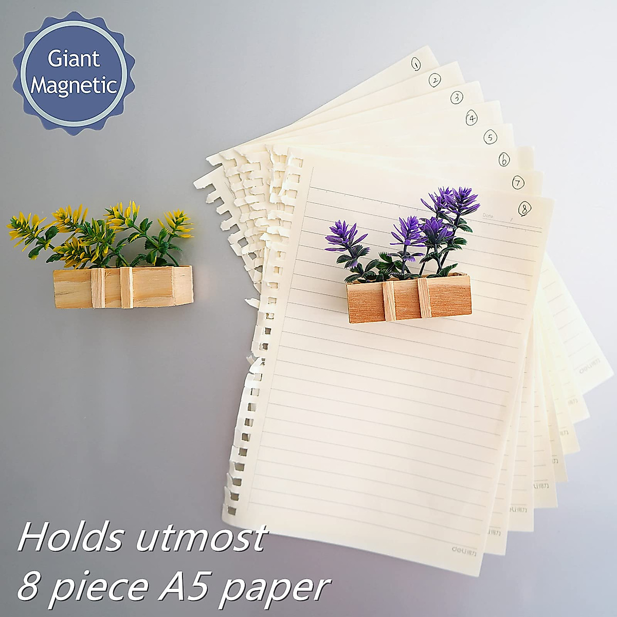 4pcs Cute Flower Refrigerator Magnets with Handmade Orchid Wooden Pot, Simulation Plant Refrigerator Magnet for Adults, Mini Decor Magnet for Fridge, Home, Kitchen, Office, School, Locker, Whiteboard