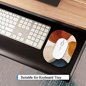 Atufsuat Small Mouse Pad 6 x 7 Inch, Oval Mini Mouse Pad with Non-Slip Rubber Base, Waterproof Compact Mouse Mat for Laptop Computer Wireless Mouse Keyboard Tray Home Office Travel, Abstract Marble