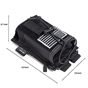 Tactical Radio Holder Radio Case Molle Radio Holster Military Heavy Duty Radios Pouch Bag for Two Ways Walkie Talkies Adjustable Storage with 1 Pack Patch