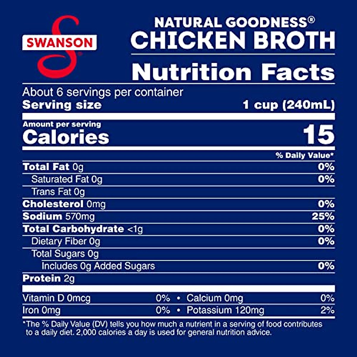 Swanson Natural Goodness 33% Less Sodium Chicken Broth, 48 oz Carton