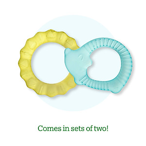 Cool Nature Teether (2 Pack)-Yellow/Aqua Set