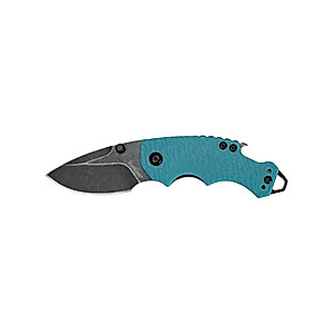 Kershaw Shuffle Teal Multifunction Folding Pocket Knife (8700TEALBW), 2.4 In. 8Cr13MoV Black Oxide Steel Blade with Blackwash Finish, Includes Thumbstud and Reversible Pocketclip; 2.8 oz.