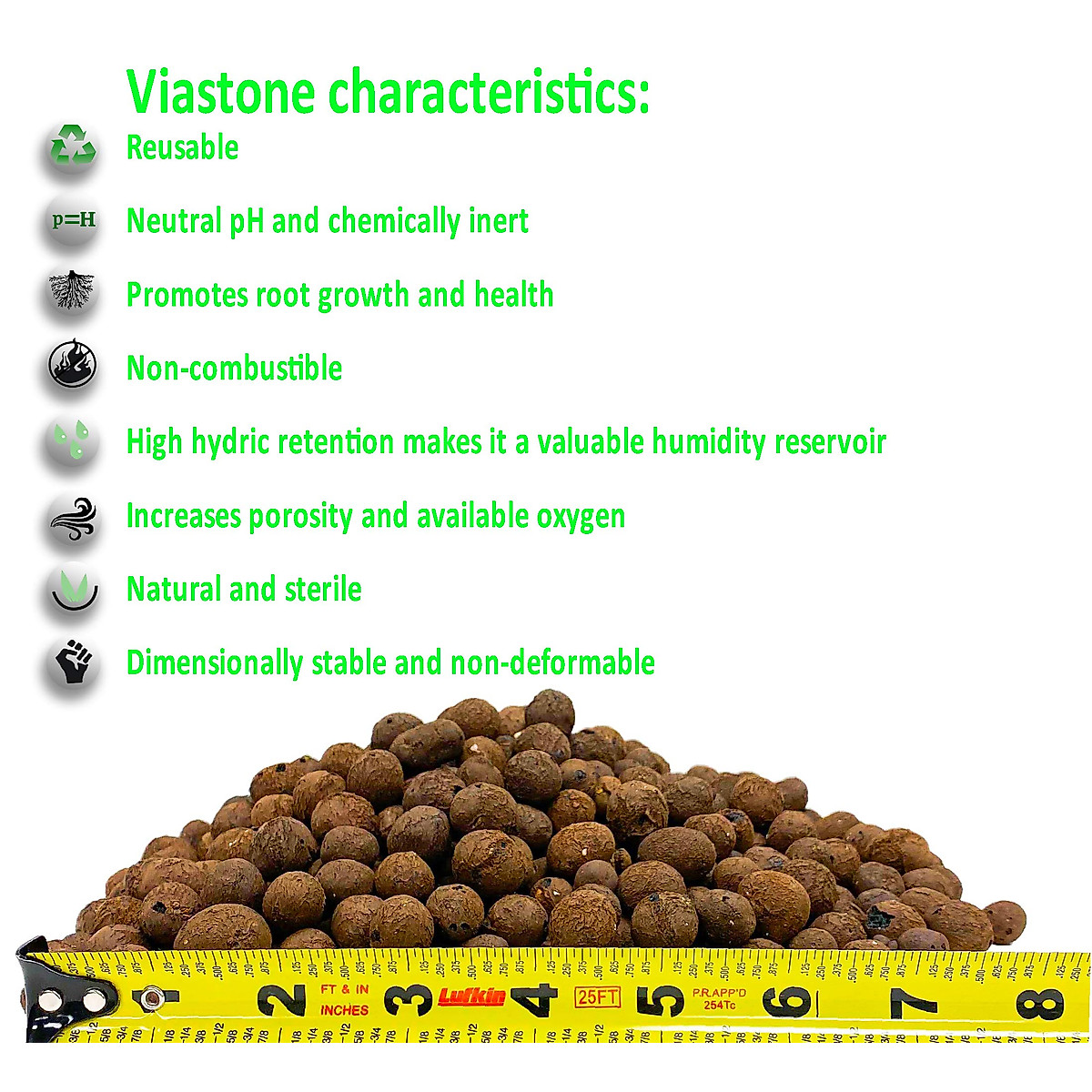 Viagrow Viastone, Expanded Clay Pebbles (2 Liter, 1 Pack)