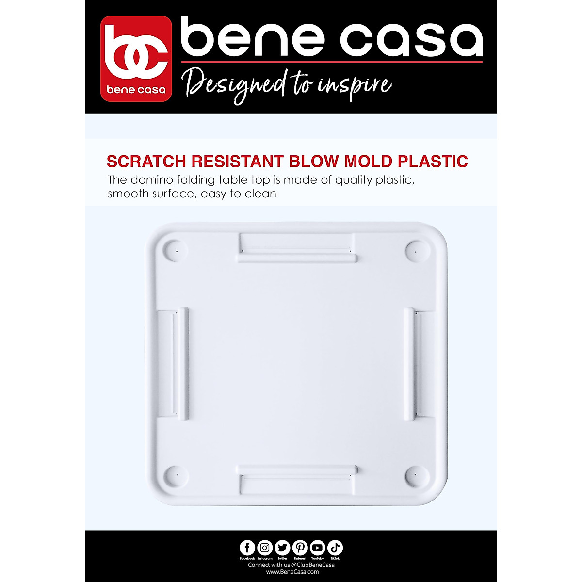 Benecasa Blow Mold Domino Game Table