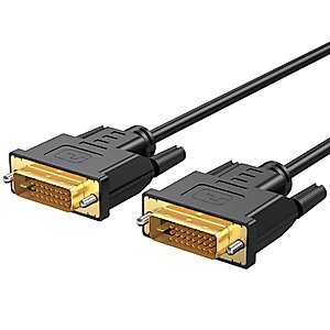 URELEGAN DVI to DVI Cable 6 Feet, DVI to DVI-D 24+1 Cable Male to Male Digital Video Monitor Cable for HDTV, Gaming, Monitor, Projector