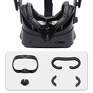 AMVR VR Headset Display Stand and Controllers Holder,Facial Interface Bracket & PU Leather Foam Face Cover Pad Replacement Comfort Set for Valve Index Headset (VR Stand + Face Cover)