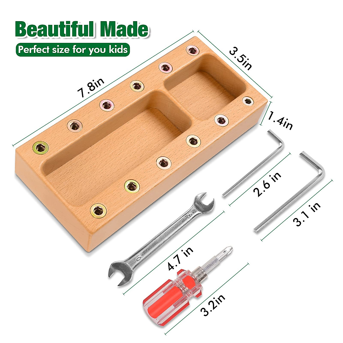 Sunix Montessori Screw Driver Board for Kids, Screw Sorter Game Basic Skills Educational Sensory Learning Toy for 3 4 5 Year Old Kids Toddlers, Preschool, Classroom STEM Montessori Toy