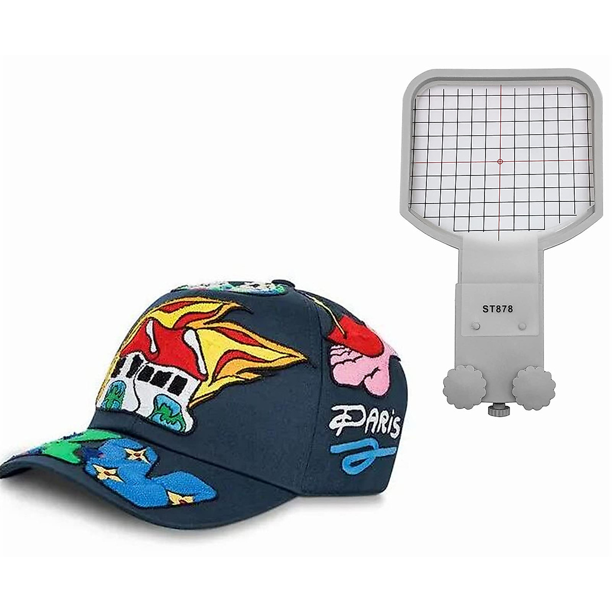 YEQIN Embroidex Cap/Hat Hoop for Brother PE800 PE535 SE600 SE625 SE270D HE-120 900D SE400 PE550D PE770 SE1900 NQ1600E etc, Sewing and Embroidery Machine Hat Hoops (for 4x4” or Larger Hoop)