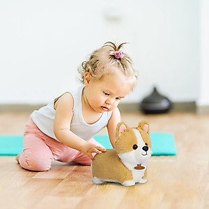 FITNISSFTW Plush Toy, Stuffed Animal Throw Plushie Pillow Doll, Soft Black and White Fluffy Friend Hugging Cushion - Cute Present for Every Age & Occasion (Corgi)