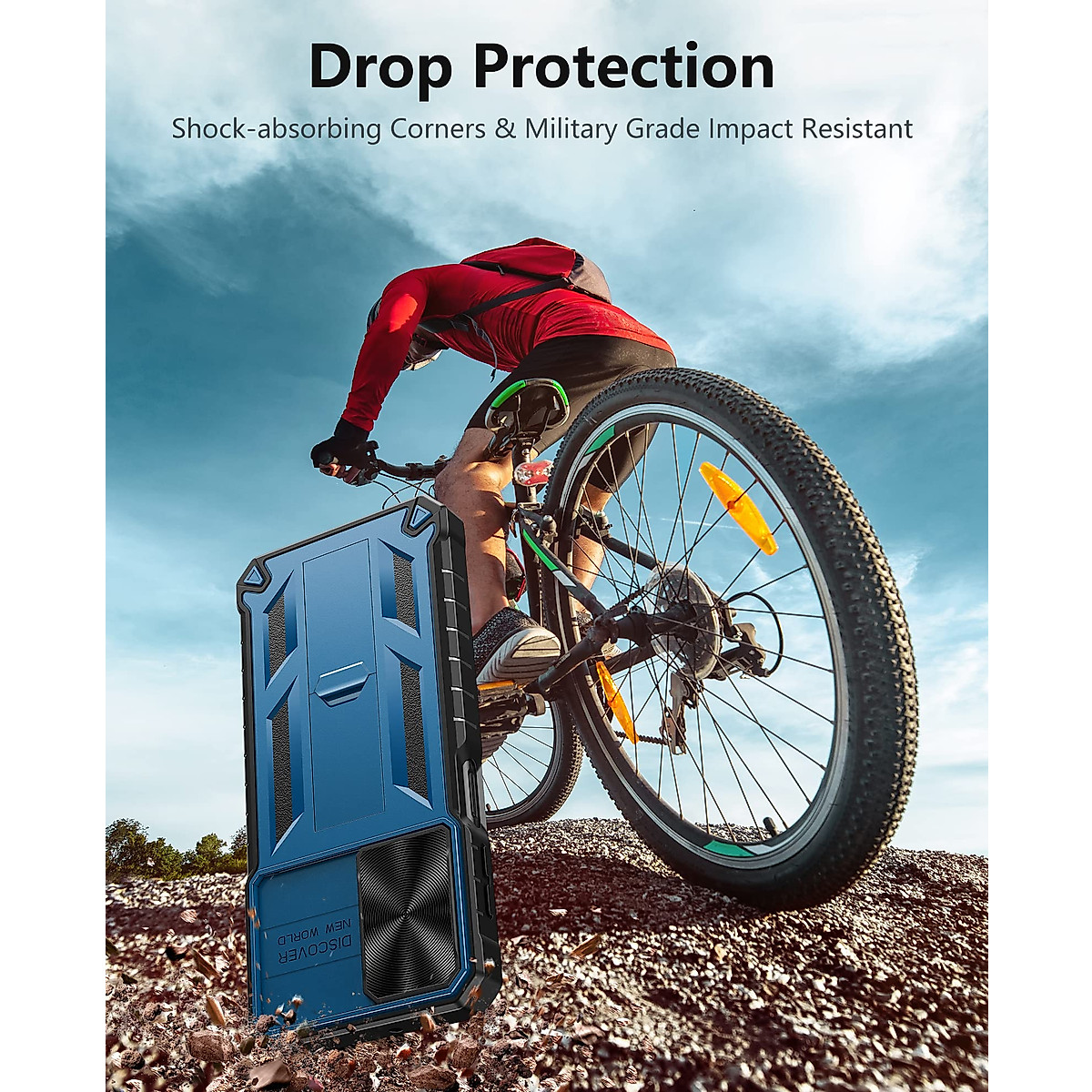 FNTCASE for Samsung Galaxy A23 Protective Case: Military Drop Protection Rugged Sturdy Cellphone Cover with Kickstand & Slide | Shockproof Heavy-Duty Tough Bumper for Samsung A23 5G/4G Phone - Blue