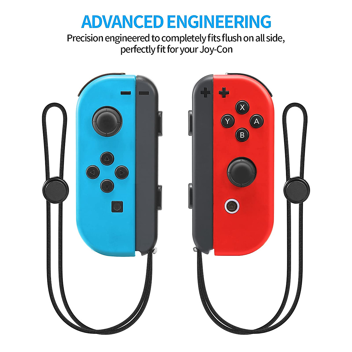 KOOWOD Wrist Strap for Switch Joycon – 1 Pair Lanyard Replacement Parts Accessories Caps for Joy Con Controller