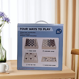 Inscape Data Fast Sling Puck Game Paced, Table Desktop Battle,Winner Board Games Toys for Adults Parent-Child Interactive Chess Toy Board Table Game(15.2 in x 9.4 in)