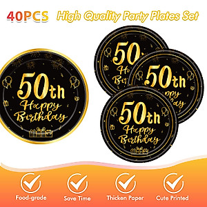 Juhap 41Pcs 50th Birthday Decorations Back in 1973 50th Wedding Anniversary Decorations for Men Women 50 Years Theme Party Supplies Tableware Set Includes Plates Napkins and Tablecloth, Service for 20