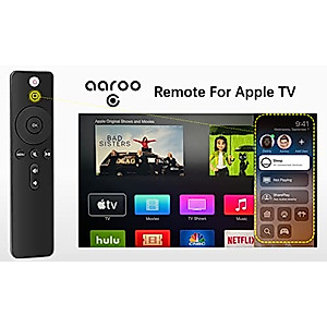 aarooGo [w/Home & Volume] Control for Apple TV 4K Player A1294 A1218/MA711 A1378/MC572 A1427/MD199 A1625/MGY52/MLNC2 A1842/MQD22/MP7P2