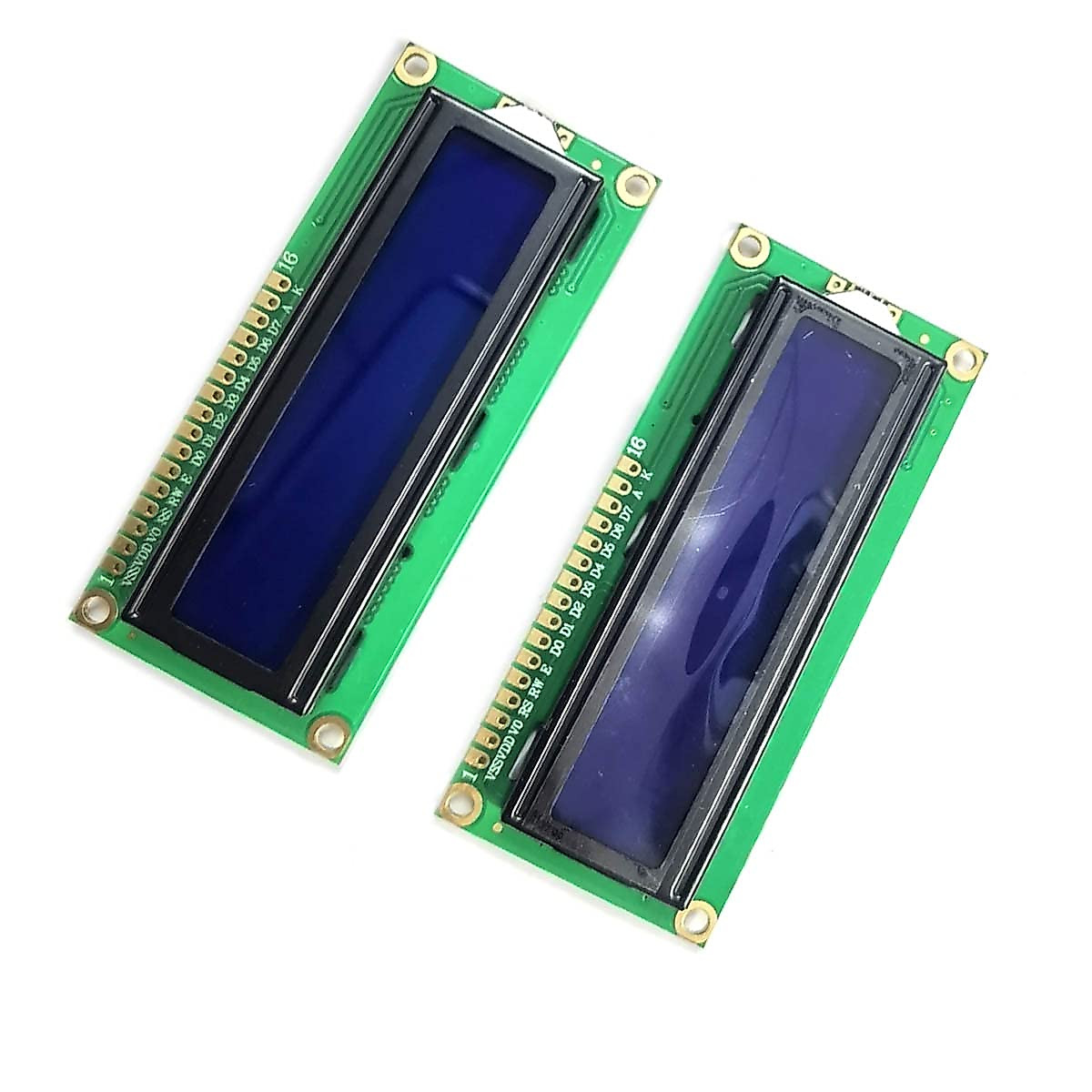 Kiro&Seeu 2pcs HD44780 LCD1602 Screen with Backlight LCD Display Module Board 2 x 16 Characters 1602 5v Compatible with Ar-duino Duemilanove Robot 1602A UNO R3 MEGA2560 Nano Due Raspberry Pi