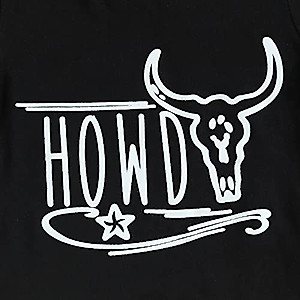Amiblvowa Cute Western Baby Boy Summer Clothes Cow Print T Shirt Jogger Shorts Set Newborn Toddler Cowboy Country Outfit (Black Beige, 18-24 Months)