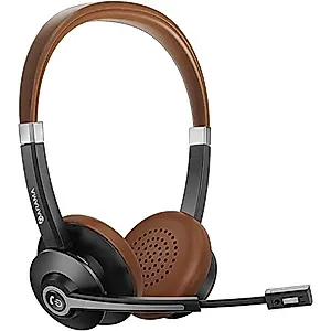 Bluetooth Headset V5.0, High Voice Clarity with Noise Canceling Mic 25Hrs Playtime Hands Free Wireless Headset for Cell Phones iPhone