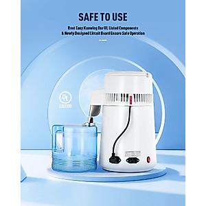 CO-Z 1.1 Gallon Water Distiller, 750W Countertop Home 4L Distilled Clean Water Maker Office Countertop Distiller Water Making Machine, Distill Distilling Water Purifier Distillers