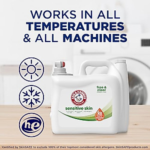 Arm & Hammer Sensitive Skin Free & Clear, 140 Loads Liquid Laundry Detergent, 140 Fl oz