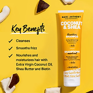 Marc Anthony Oil Shea Butter Hydrating Shampoo Ounces, Coconut, 8.4 Fl Oz