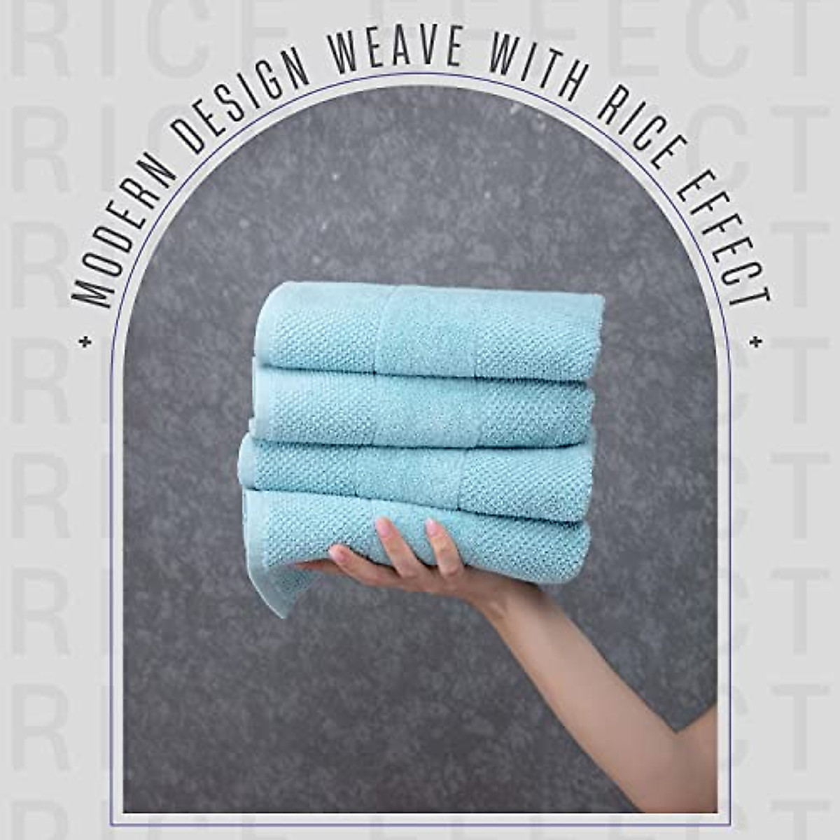 Antioch Home Bathroom Hand Towels, Hotel Quality & Fluffy & Absorbent & Soft & Fast Drying Turkish Hand Towels for Bathroom, 100% Cotton Turkish Hand Towel Set - [ 4 Pack – 16 x 28 inches ] - Aqua