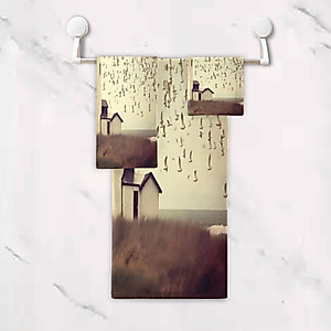 Flradish Lighthouse Towels 3 Pack Bath Towels for Bathroom Set Soft Cotton Highly Absorbent Lightweight & Quickdry Towel Set 1 Bath Towel,1 Hand Towel,1 Washclothe