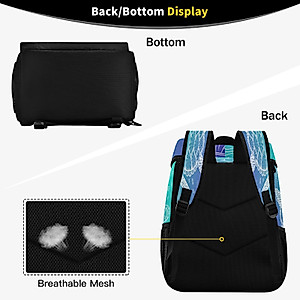 ALAZA Underwater Sea Turtle Seaweed Print Lunch Bag For Women Men,Reusable Portable Insulated Cooler Backpack With Adjustable Strap,Leak Proof Durable Lunch Box Backpack For Work Travel Beach Camping