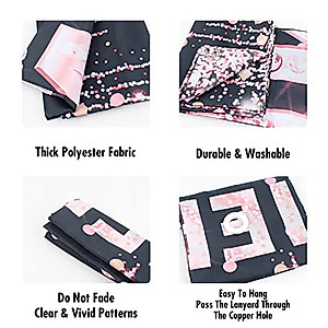 Happy 50th Birthday Backdrop Banner Fierce Fabulous and 50 Decorations for Women 50 Years Old Bday Background Rose Gold Pink Photography Party Decor Sign Supplies