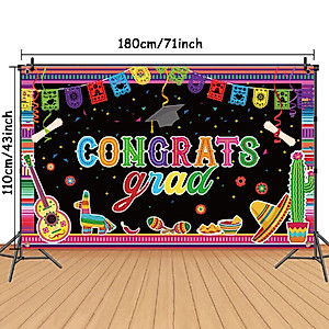 2024 Mexican Fiesta Graduation Decorations Class of 2024 Graduation Party Backdrop Mexico Graduate Banner Congrats Grad Background Grad Ceremony Supplies for Senior High College School