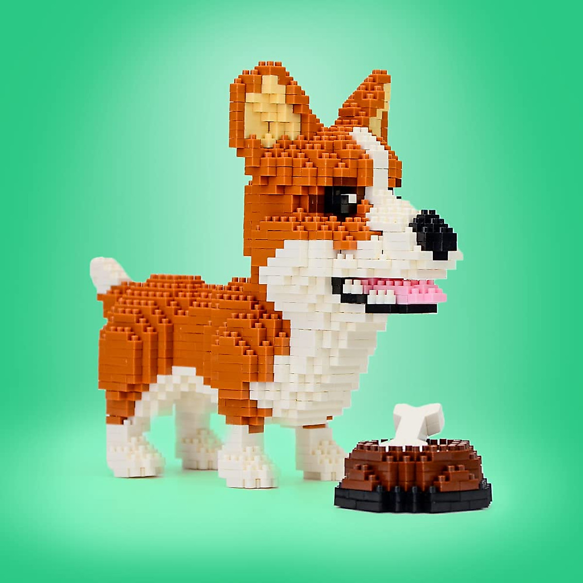 Ulanlan Adult Building Sets, Bricks Corgi, Micro Bricks Dog Animal Building Toy Bricks Dog for Dog Lover, Women, Girl 14+, Teens or Adult, 1380 Pieces (JX004)