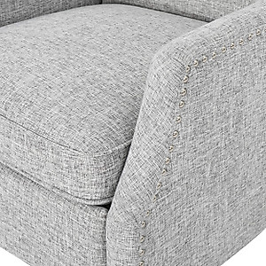 Christopher Knight Home Ellyn Fabric Recliner (Set of 2), Light Gray Tweed, Dark Brown