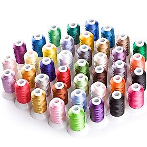 Simthread Brother 40 Colors 40 Weight Polyester Embroidery Machine Thread Kit 550Y(500M) for Brother Babylock Janome Singer Husqvarna Bernina Embroidery and Sewing Machines