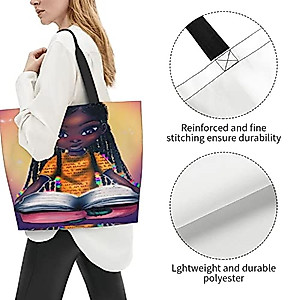 IHDABGDM african girl tote bag shopping bag shoulder bag black african girl magic shoulder bag shopping, work, groceries, gym