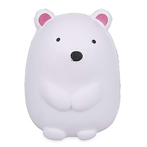 Anboor 5.1 Inches Squishies Polar Bear Kawaii Soft Slow Rising Scented Animal Squishies Stress Relief Kids Toys Gift Collection Decorative Props White