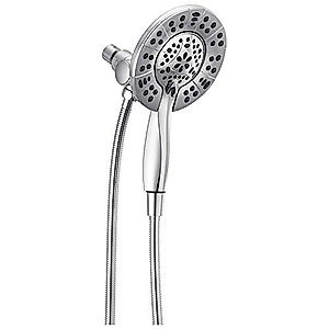 Delta Faucet 4-Spray In2ition Dual Shower Head with Handheld Spray, Chrome Shower Head with Hose, Showerheads & Handheld Showers, Handheld Shower Heads, Detachable Shower Head, Chrome 58499