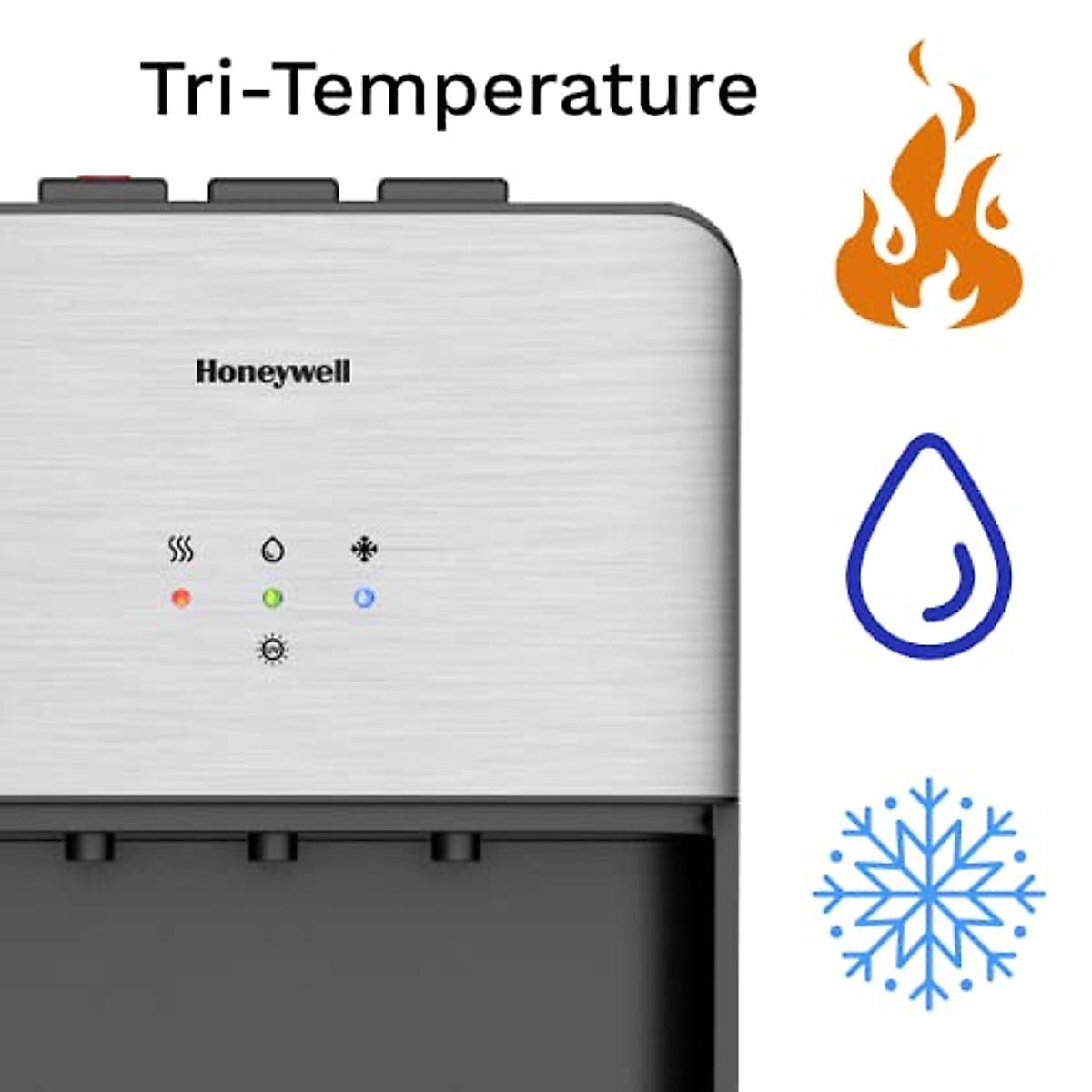 Honeywell UV Bottom-Load Tri-Temperature Water Dispenser, Silver (HWDB-1880SS)