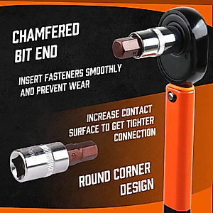 HORUSDY Allen Socket Set | 32-Piece Hex Bit Socket Set | S2 Steel Socket | SAE and Metric | 1/4", 3/8", & 1/2" Drives