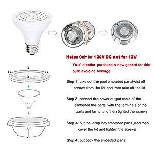 Blue LED Spa Light Bulb 120v 15W 1500 Lumen Endless Dark Ocean Blue Par20 Swimming Spa Bulb for Pentair and Hayward Spa System E26 Base