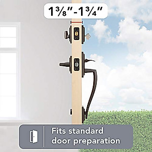 Baldwin Torrey Pines, Front Entry Handleset with Interior Lever, Featuring SmartKey Deadbolt Re-Key Technology and Microban Protection, in Venetian Bronze