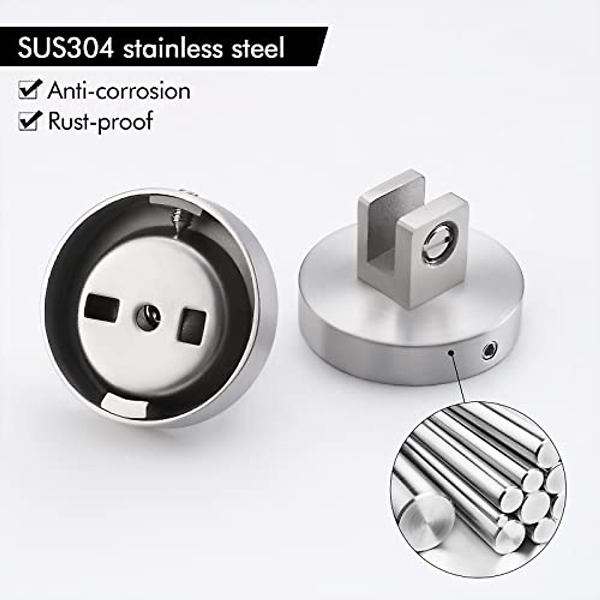 KES 16-Inch Glass Shelves for Bathroom, Bathroom Shelf Tempered Glass 2 Pack Wall Mount SUS 304 Stainless Steel Brushed Finish, A2022S41-2-C1