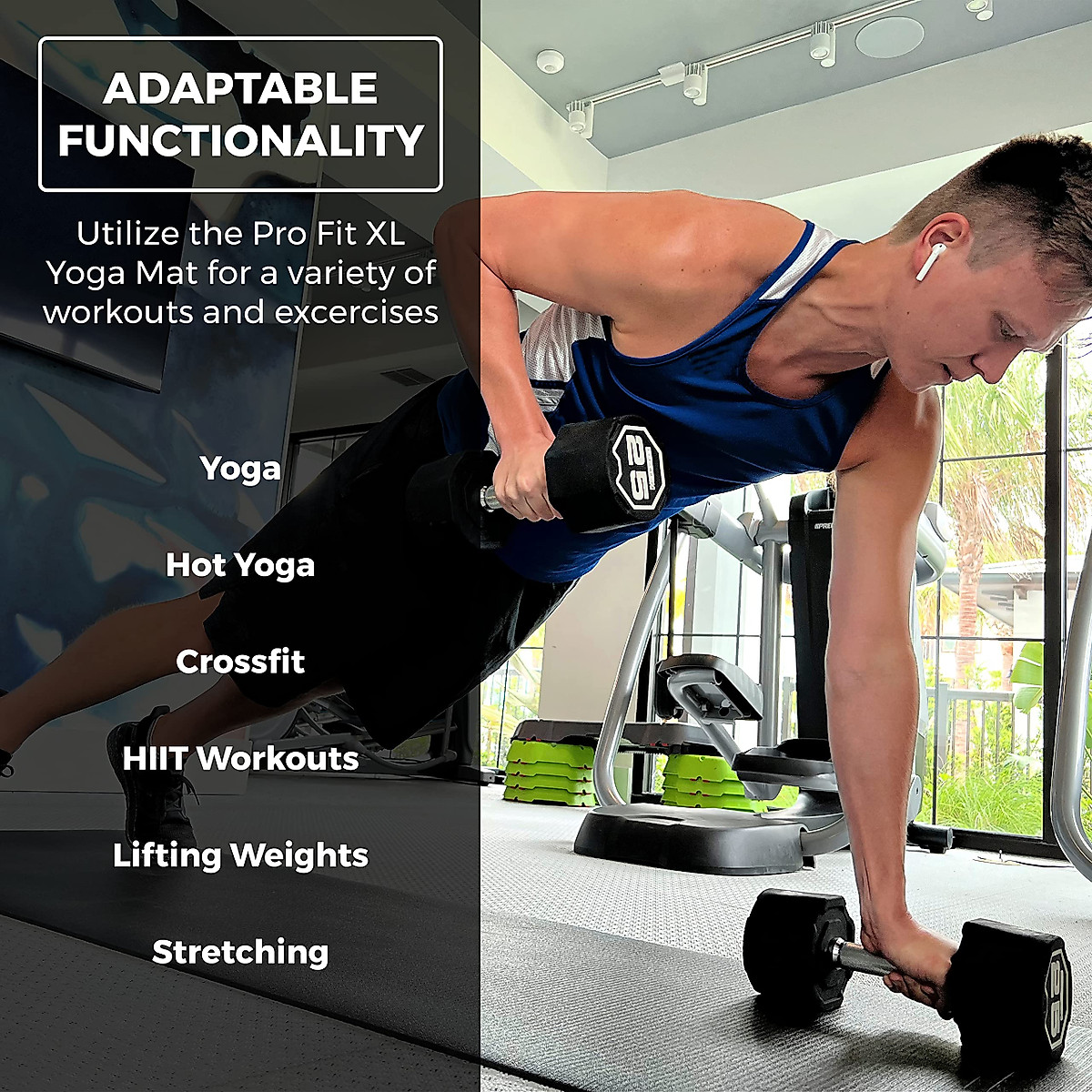 Mount Adams Pro Fit XL Yoga Mat (74" x 26" x 6mm) (Black)