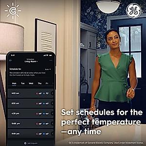 GE CYNC Smart Thermostat, ENERGY STAR Certified, Programmable Wi-Fi Thermostat, Works with Alexa and Google Home