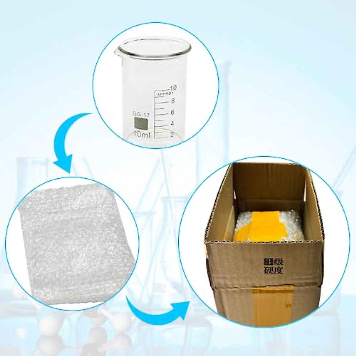 1pcs 100/25/250ml/150ml/200ml G3.3 Borosilicate Glass Low Form Beaker Chemistry Lab Heavy Wall Heat-Resist Scaled Measuring Cup (10ml)